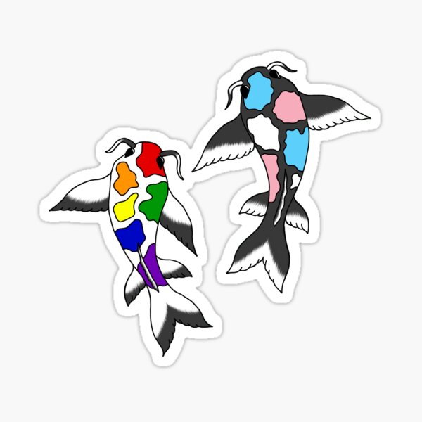 "Queer Pride Koi Fish" Sticker for Sale by Ari Cunningham | Redbubble