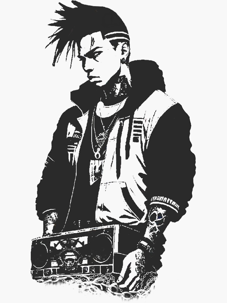 "Throwback Swag | Modern Urban Mohawk Dude & Retro Vintage Boombox ...