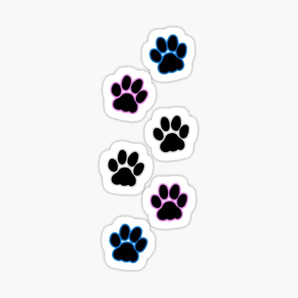 "Trans Cat Paw Print" Sticker by Adezu | Redbubble