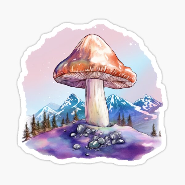 "Magic Mushroom Sticker" Sticker for Sale by Mandayartstudio | Redbubble