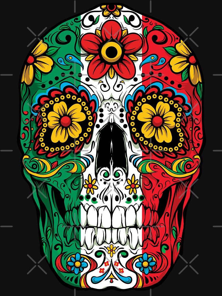 Day Of The Dead Sugar Skull T Shirt Cinco De Mayo Men Flag T Shirt By