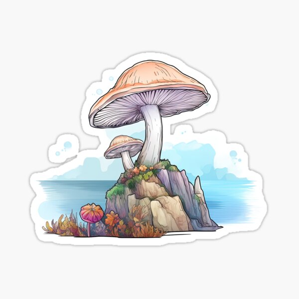 "Magic Mushroom Sticker" Sticker for Sale by Mandayartstudio | Redbubble