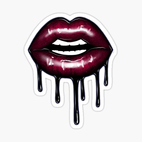"Drippy Glossy Lips" Sticker by CheyenneRose | Redbubble