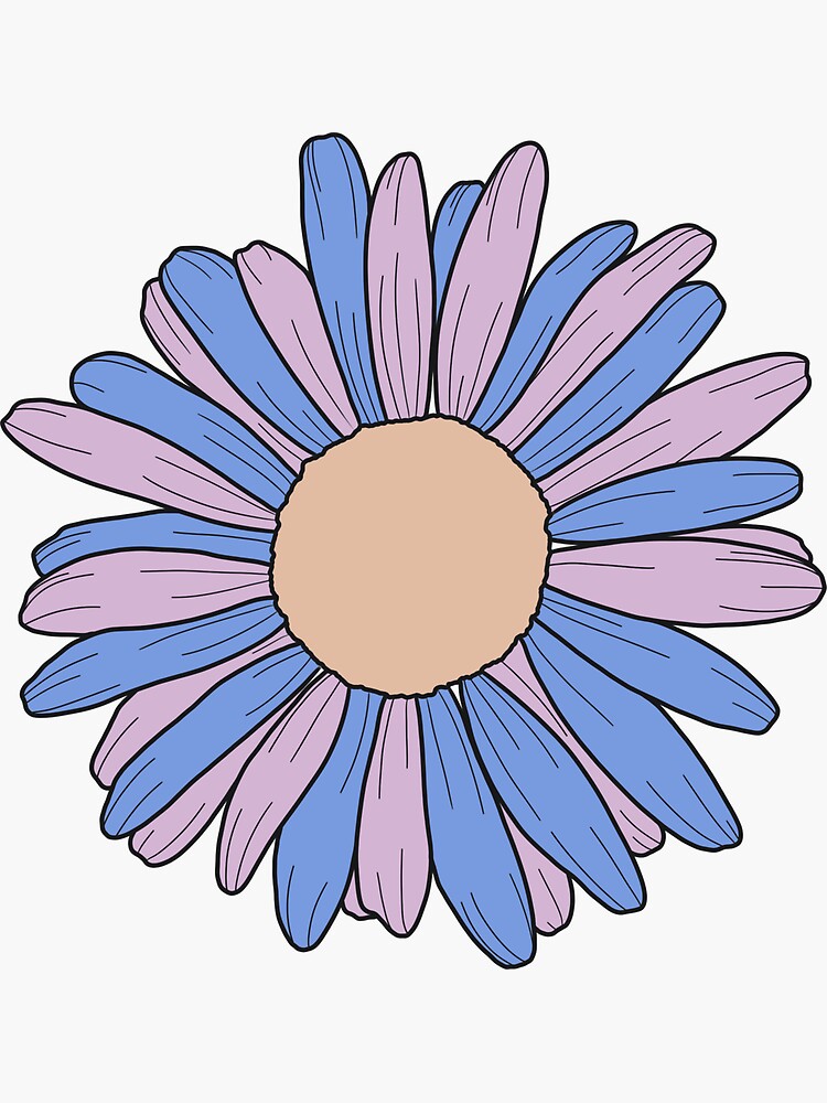 "Fine line daisy illustration " Sticker for Sale by floraljane | Redbubble