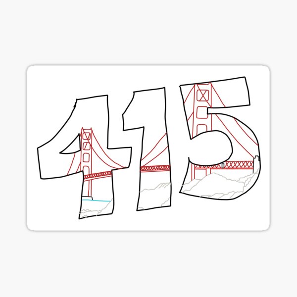 "San Francisco area code" Sticker by marinp | Redbubble