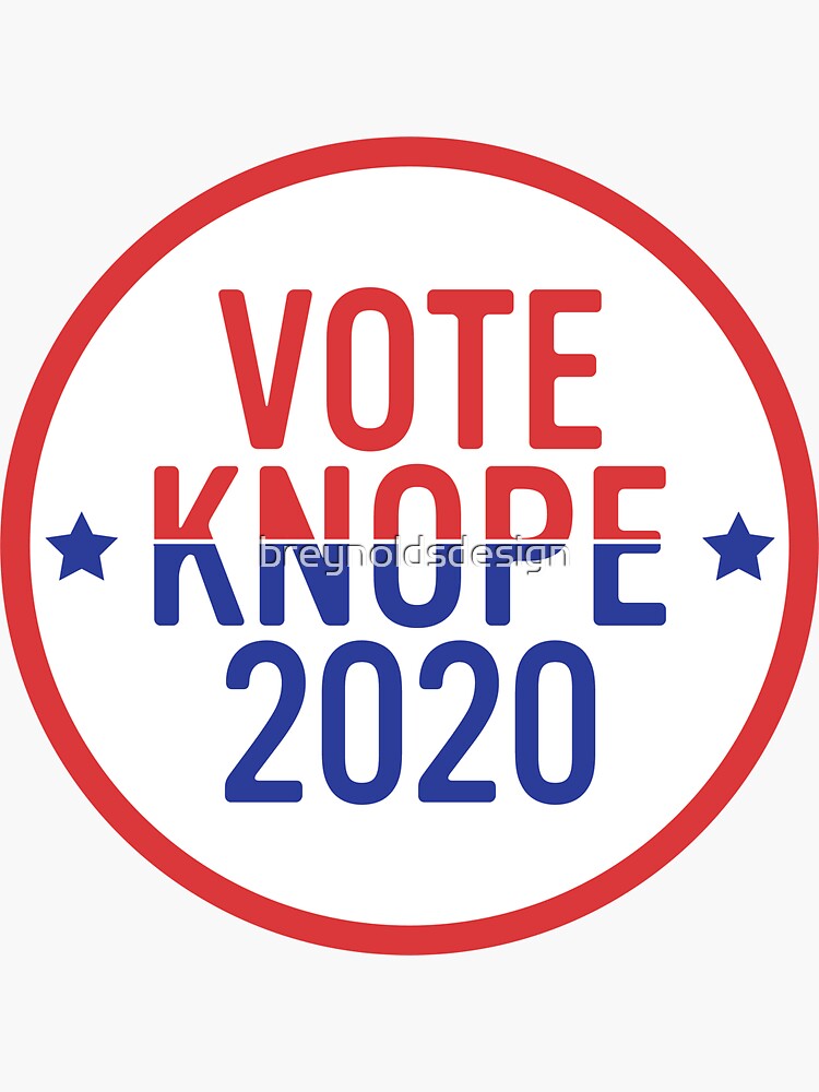 "VOTE KNOPE 2020" Sticker by breynoldsdesign | Redbubble