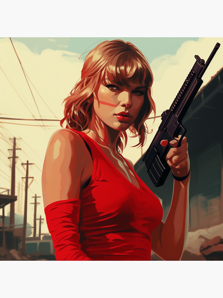 "Taylor swift GTA Style" Sticker for Sale by freddyaiart | Redbubble