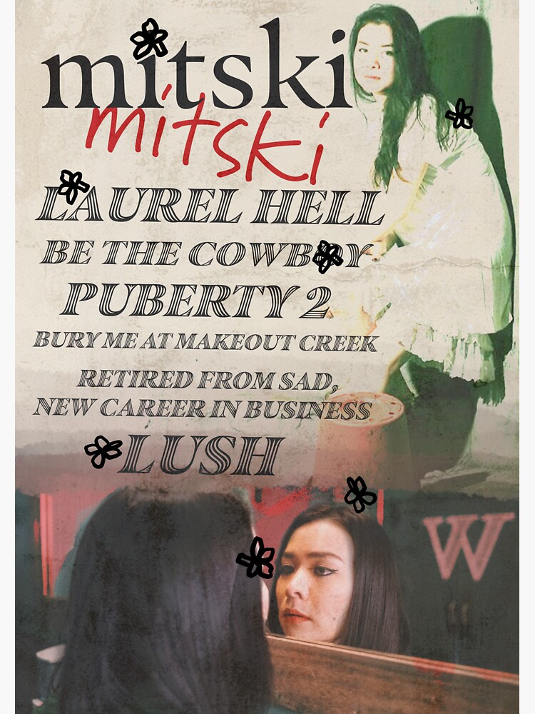 "Mitski Discography Poster" Sticker for Sale by postersbysyd | Redbubble