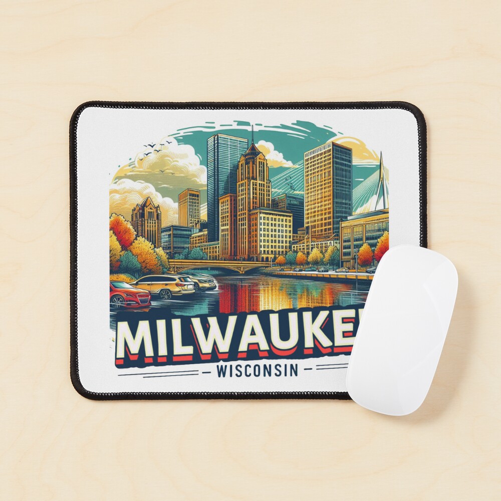 "Milwaukee Wisconsin Watercolor Illustration" Sticker for Sale by ...