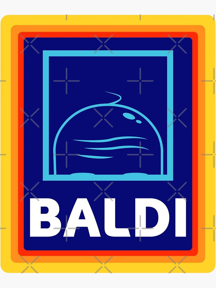 "Baldi - Bald head Aldi Logo" Sticker for Sale by killzak | Redbubble