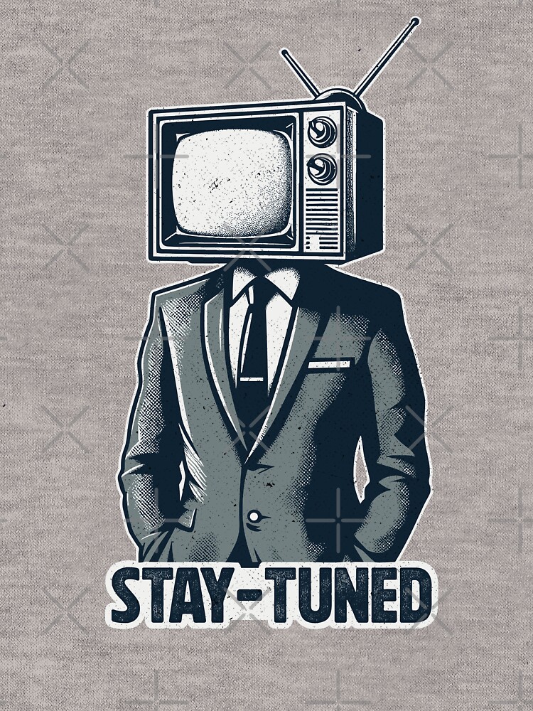 "Stay Tuned - Vintage Grunge TV Head Propaganda" Essential T-Shirt for ...