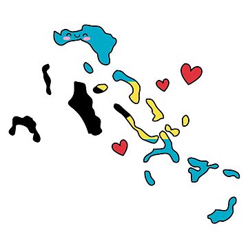 "Bahamas Flag Map Smile with Love" Sticker for Sale by pixelsparkzone ...