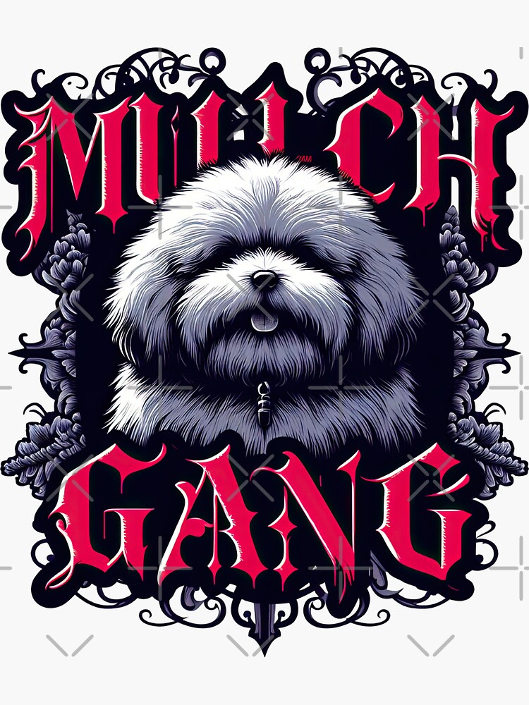 "Mulch Gang Vintage Goth Funny Dog Meme" Sticker for Sale by ...