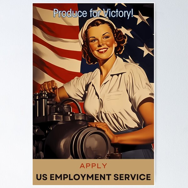 "Produce for Victory! US WW2 Style Propaganda Art" Poster for Sale by ...