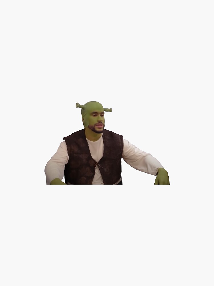 "Bad Bunny as Shrek" Sticker for Sale by lizzycenicola | Redbubble