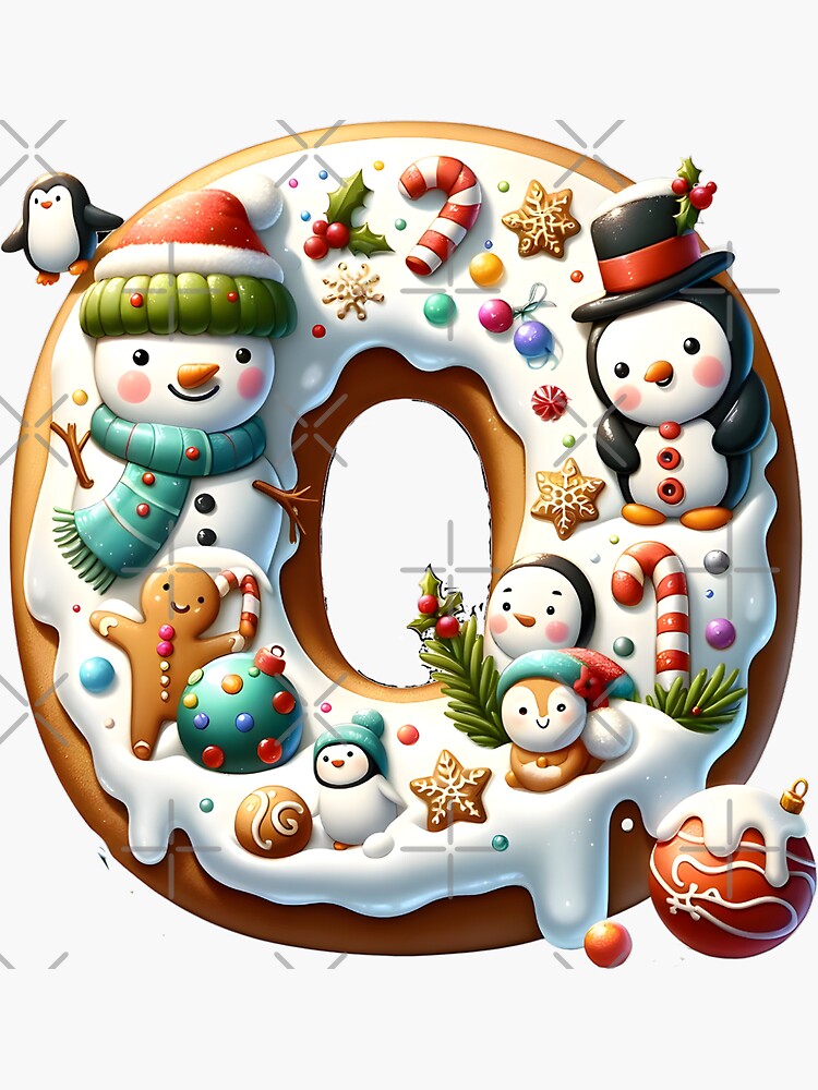 "Christmas Letter O" Sticker for Sale by pawipat | Redbubble