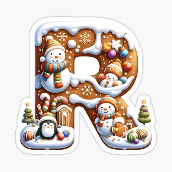 "Christmas Letter R" Sticker for Sale by pawipat | Redbubble
