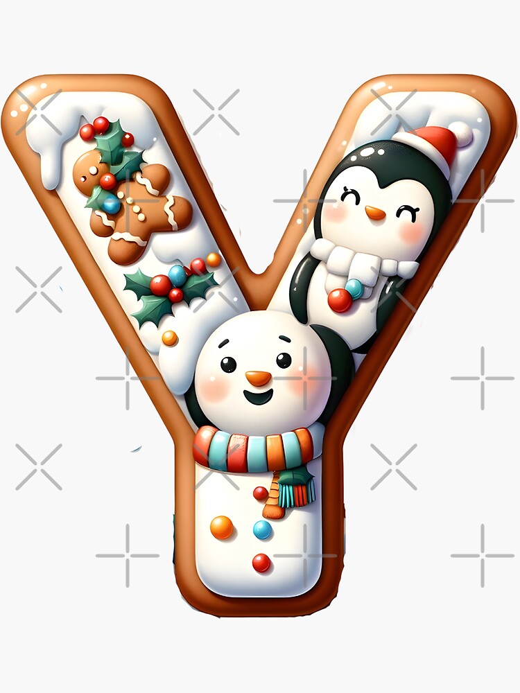 "Christmas Letter Y" Sticker for Sale by pawipat | Redbubble