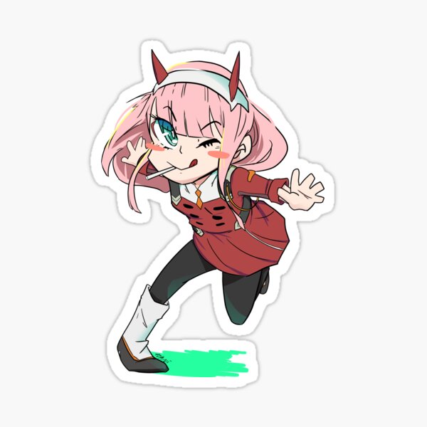"Zero Two - 002 Chibi Sticker!" Sticker by Schizomi | Redbubble