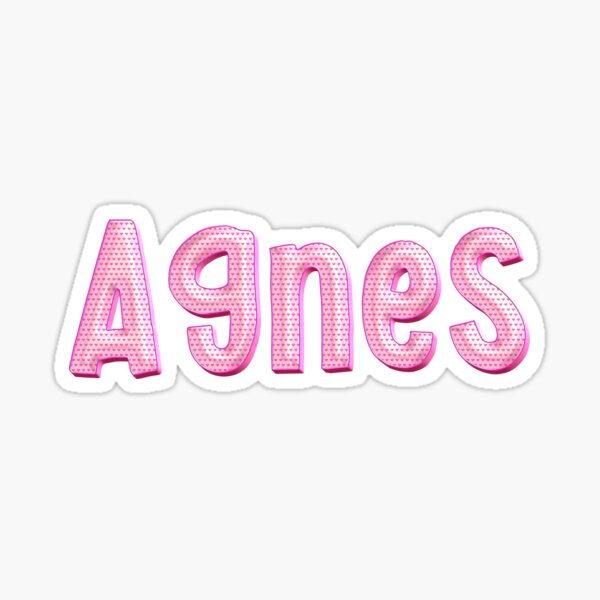 "Pink Love Agnes Name Label" Sticker for Sale by NormadWorld | Redbubble