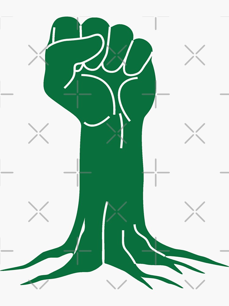 "Solidarity Fist Tree Green Resist Fist" Sticker for Sale by cnkna ...