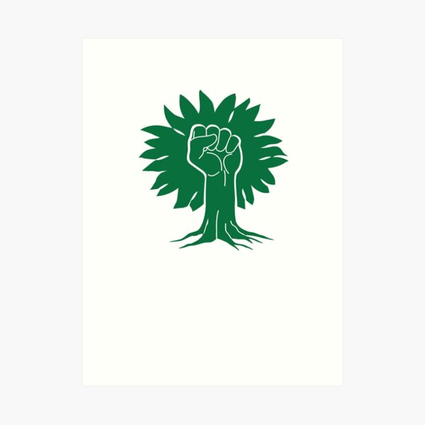 "Green Solidarity Symbol Fist Tree Roots" Art Print by cnkna | Redbubble