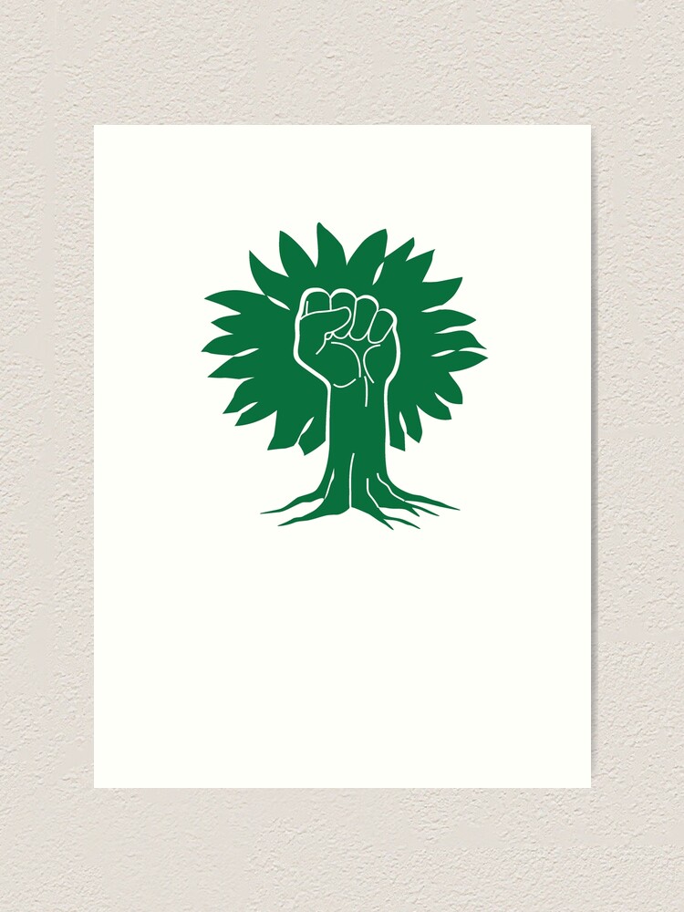 "Green Solidarity Symbol Fist Tree Roots" Art Print by cnkna | Redbubble