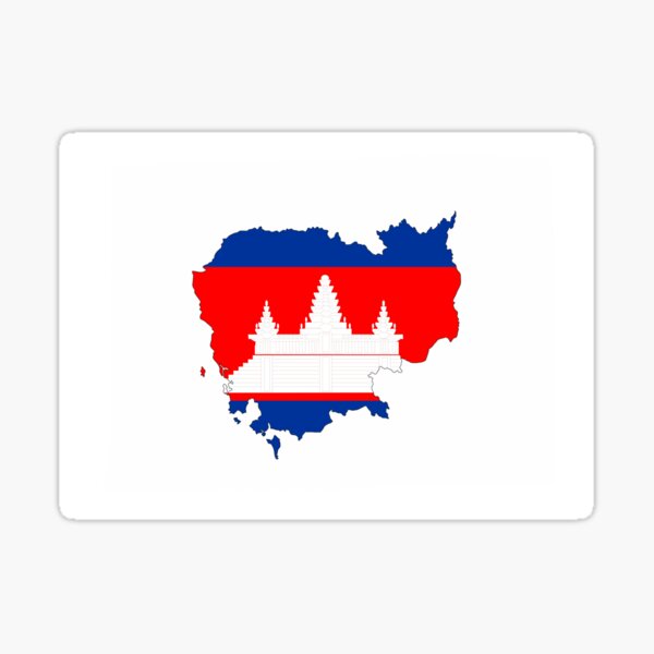 "cambodia flag map" Sticker by tony4urban | Redbubble
