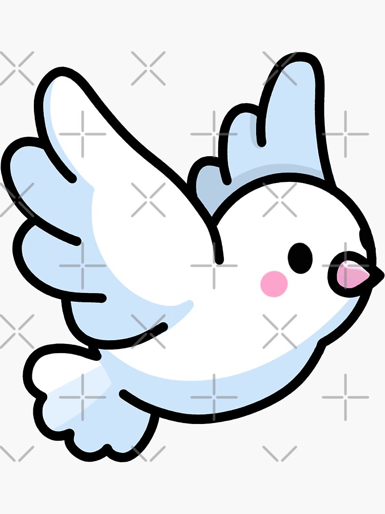"Cute Dove Cartoon" Sticker for Sale by MoasisArt | Redbubble