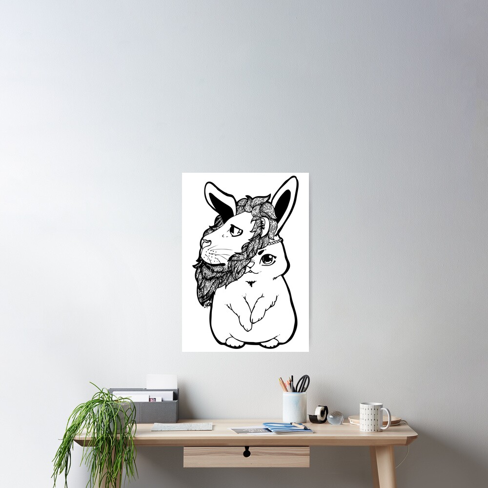 "Rabbit with a Lion Mask" Art Board Print for Sale by ZaryaKiqo | Redbubble