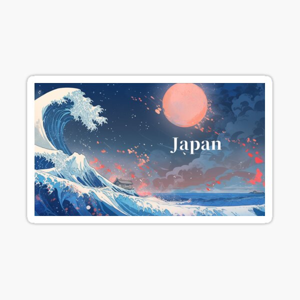 "Japan ukiyoe tsunami art" Sticker for Sale by INSPIREforJ | Redbubble