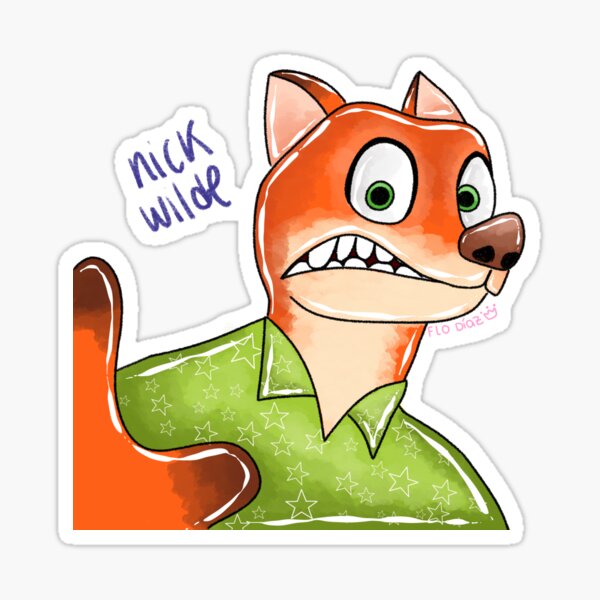 "Nick Wilde fox" Sticker by Princessdrawss | Redbubble