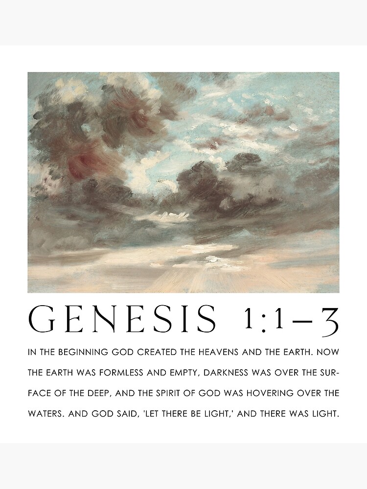 "Genesis In The Beginning Bible Verse Oil Painting" Poster for Sale by ...