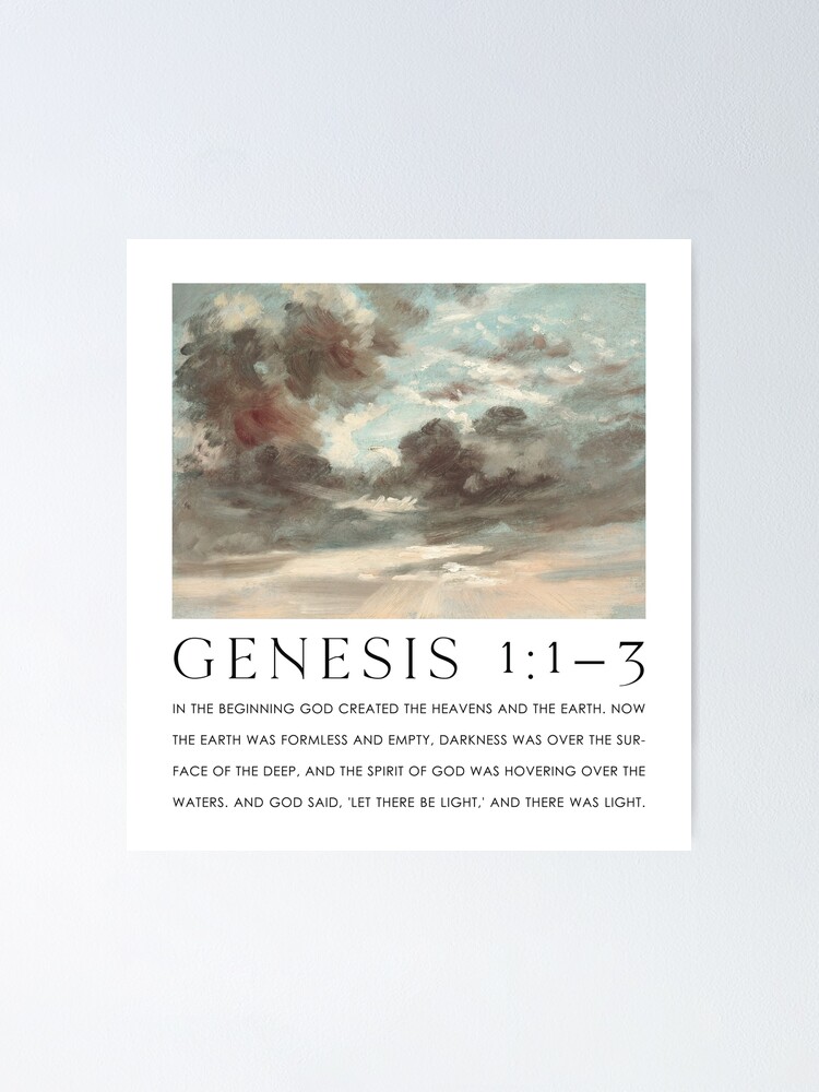 "Genesis In The Beginning Bible Verse Oil Painting" Poster for Sale by ...