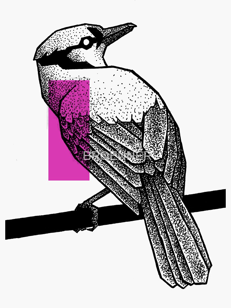"Pink Bird" Sticker by BROENNER | Redbubble