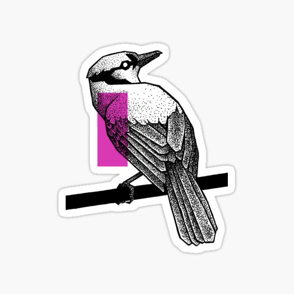 "Pink Bird" Sticker by BROENNER | Redbubble