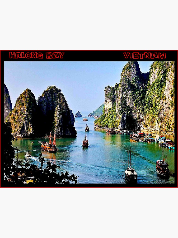 "HALONG BAY : Vintage Vietnam Tourism Advertising Print" Sticker by ...