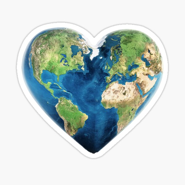 "Earth In My Heart - vintage artistic earth heart" Sticker for Sale by ...