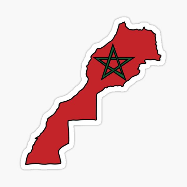 "Morocco country shape flag" Sticker for Sale by Rachael Taylor | Redbubble