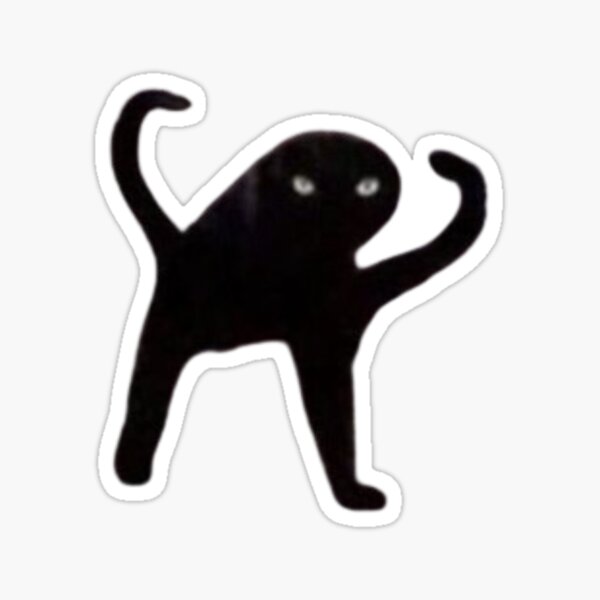 "Cursed black cat meme" Sticker by Cat Memes | Redbubble