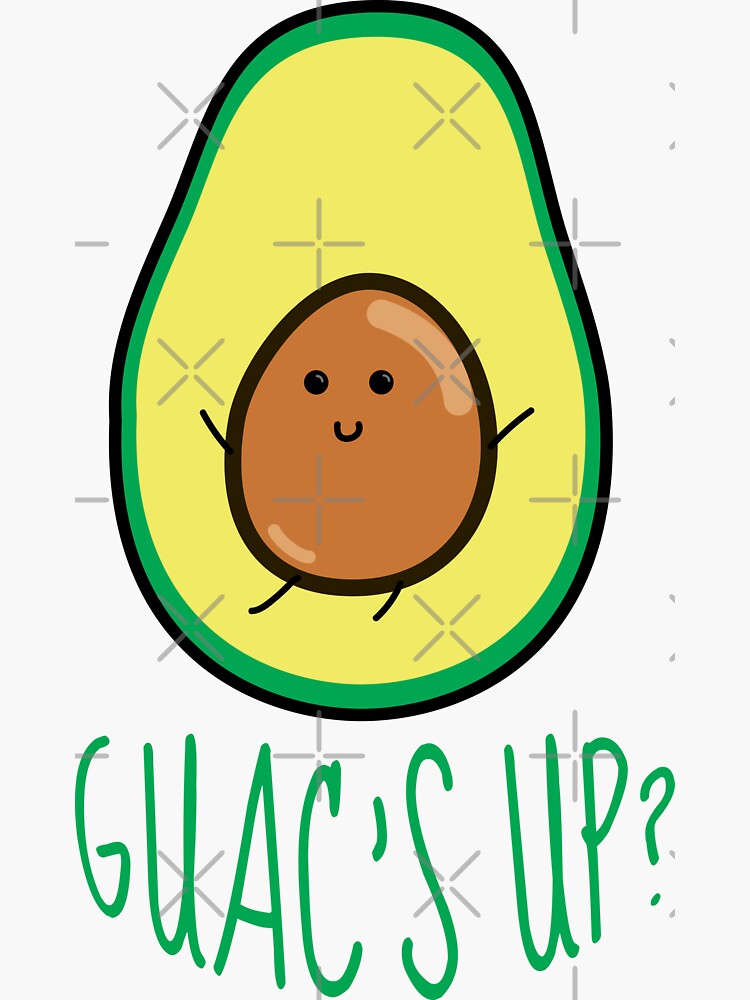 "Funny Avocado Illustration" Sticker for Sale by Lightfield | Redbubble