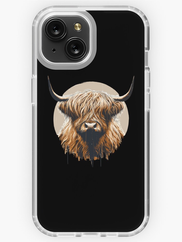 "Funny vintage scottish highland cow heilan coo" iPhone Case for Sale ...