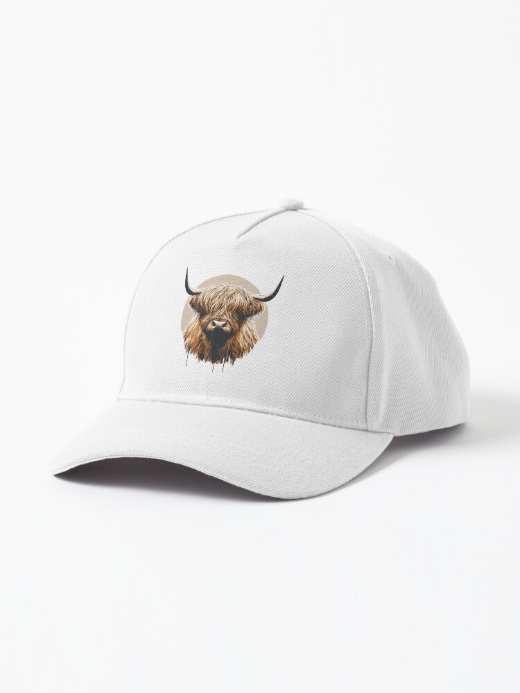 "Funny vintage scottish highland cow heilan coo" Cap for Sale by ...