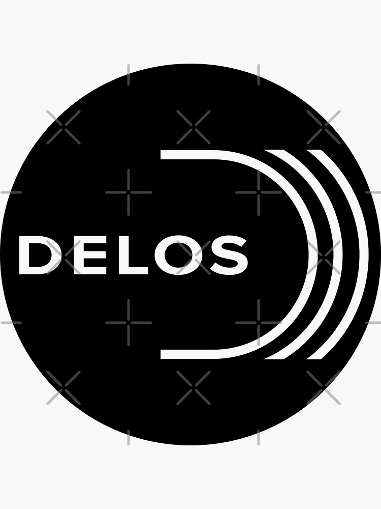 "DELOS Inc. new (black)" Sticker for Sale by hopography | Redbubble