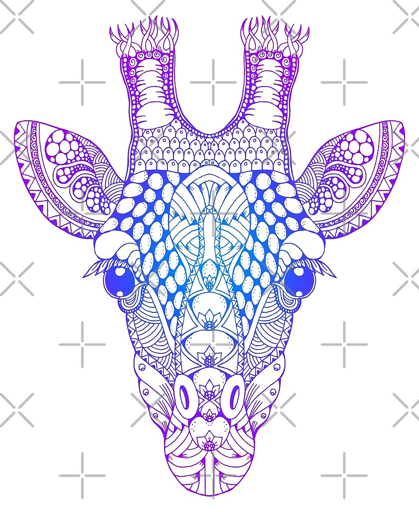 "Zentangle Giraffe, Line Art" by RomanDigitalArt | Redbubble