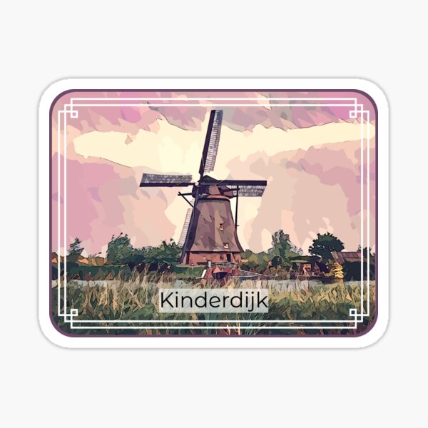"Kinderdijk Windmill" Sticker for Sale by Juka14 | Redbubble