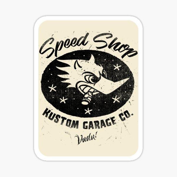 "Speed Shop" Sticker for Sale by vudustudio | Redbubble
