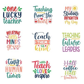 "Teacher sticker sheet 9 pack" Sticker for Sale by butterflykissss ...