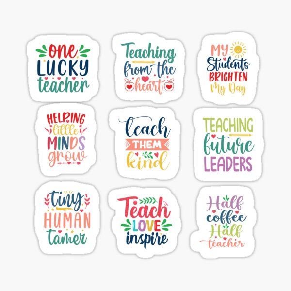 "Teacher sticker sheet 9 pack" Sticker for Sale by butterflykissss ...