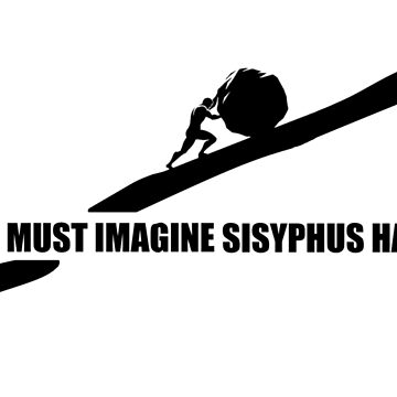 "Sisyphus Pushing the Boulder up a Mountain" Sticker for Sale by ...